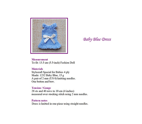 Ravelry: Little Sister in Baby Blue pattern by Esther Kate