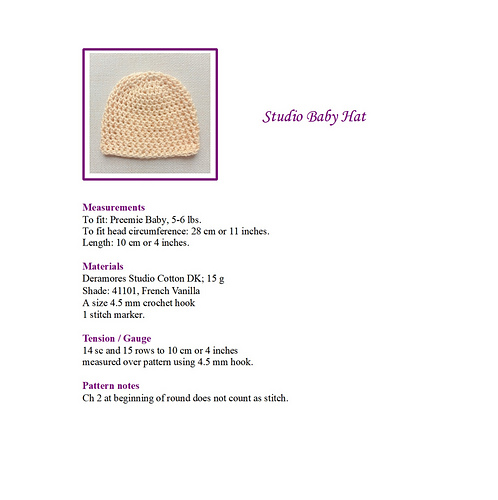 Ravelry: Studio Baby Hats pattern by Esther Kate