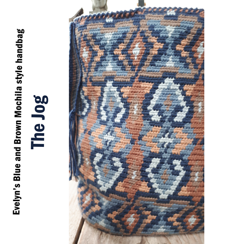Ravelry: Evelyn's Blue and Brown Mochila style handbag pattern by ...