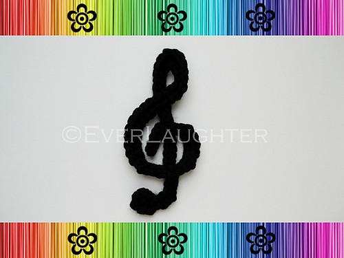 Ravelry: Treble Clef Applique pattern by Patricia Eggen