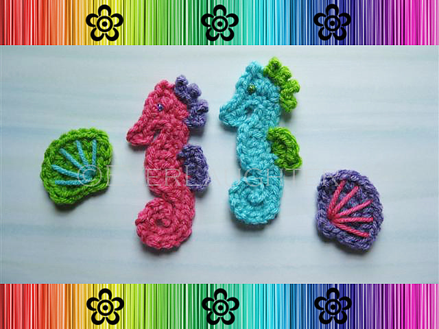 Ravelry: Seahorse and Seashell Applique pattern by Patricia Eggen