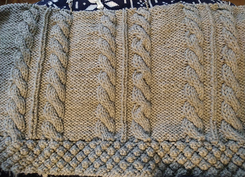 Ravelry: Bramble Border Cable Throw pattern by Joan Barnett