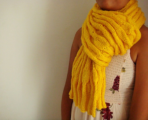 Ravelry: Yellow Textured Scarf pattern by faima othman
