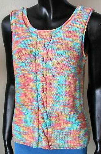 Ravelry: Bamboozle Cabled Sleeveless Shell pattern by Susan Druding