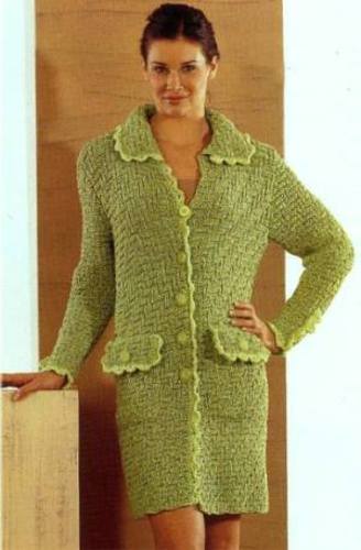 Ravelry: Deco-Ribbon Coat Dress w/Scallop Trim pattern by Nicky Epstein