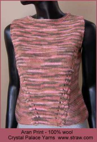 Ravelry: Aran Print Sleeveless Shell with Diagonal Cable pattern by ...