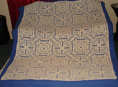 Ravelry: Light and Lacey Filet afghan pattern by Ferosa Harold