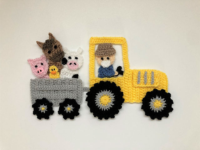 Ravelry: Farmyard Tractor Applique pattern by Fiona Wilkinson
