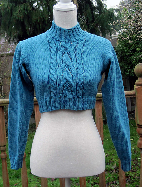 Ravelry: Cable Crop Jumper pattern by Fiona Morris