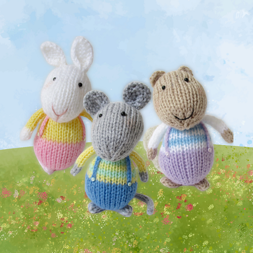 Ravelry: Fluffy, Sniffles and Squeaker pattern by Amanda Berry