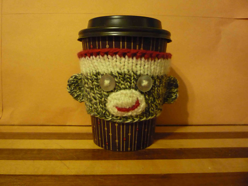 Ravelry: George - Sock Monkey Cup Cozy pattern by Alejandra Quiroz