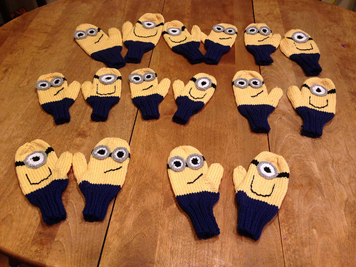 Ravelry: Mischievous Minion Mittens pattern by Aunt Janet's Designs