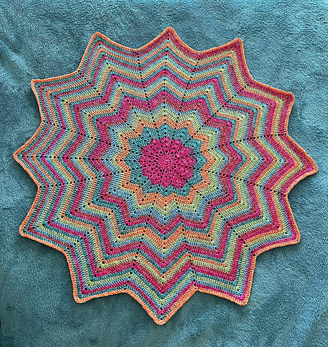 FO - Victoria's German Shells Blanket - Such happy colors! : r/crochet