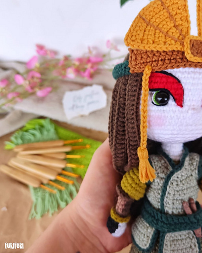Ravelry: Avatar Kyoshi Amigurumi pattern by Ana Karolina Ramalho