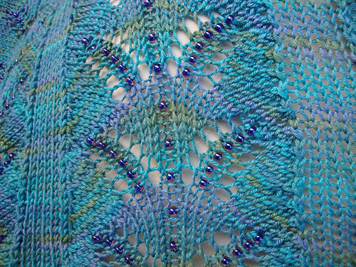 Ravelry: Beaded Lacy Fern V Shawl pattern by Gail Knits