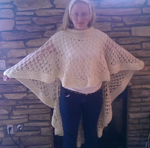 Ravelry: Poncho with Cowl Neckline pattern by Donna Veatch