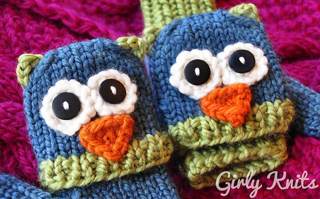 Ravelry: Smitten Mittens Fingerless Owl & Cat Mittens pattern by Lauren ...