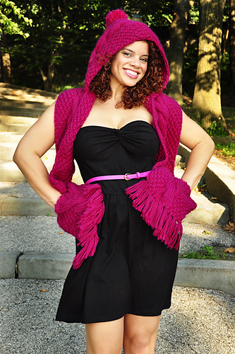 Ravelry: Trifecta Cable Knit Hooded Scarf with Pockets pattern by ...