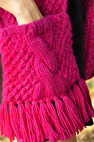 Ravelry: Trifecta Cable Knit Hooded Scarf with Pockets pattern by ...
