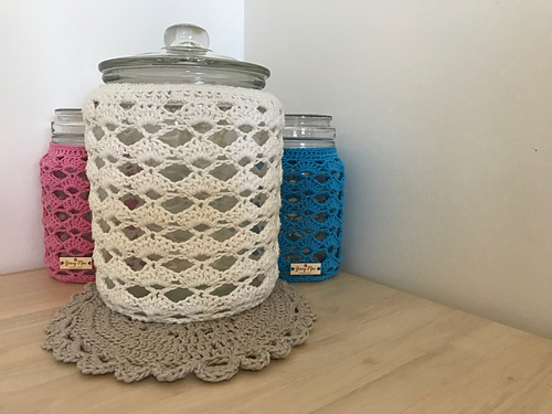 Ravelry: Boho Shells Mason Jar Cover pattern by Grace Rayner