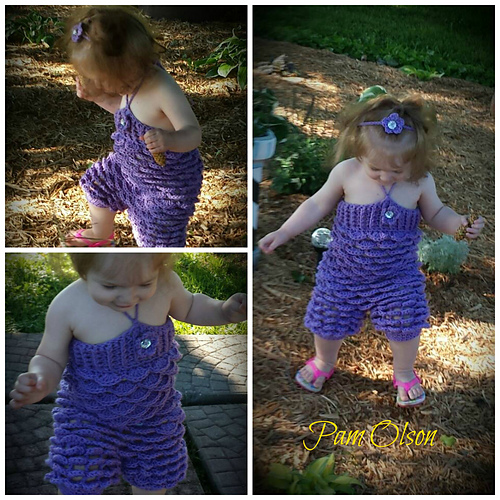 Ravelry: Ruffled Shell Romper pattern by Monster House Design