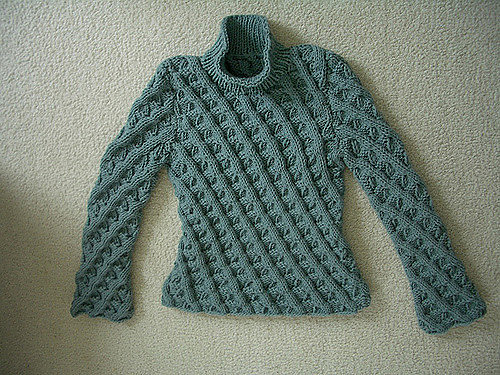Ravelry: #17 Diagonal Cables Turtleneck pattern by Shirley Paden