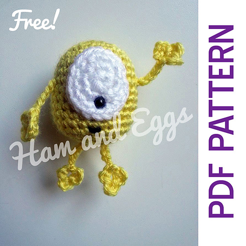 Ravelry: Amigurumi Friendly Cyclops Monster pattern by Ham and Eggs