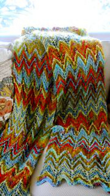 Ravelry: Chevron Wrap pattern by Colinette Yarns