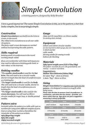 Ravelry: Simple Convolution pattern by Kelly van Niekerk