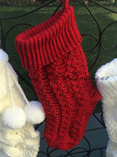 Ravelry: Braided Cables Christmas Stocking pattern by Jennifer Renaud