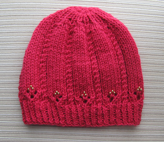 Ravelry: Hat with Lacy Triangles pattern by Yelena Chen