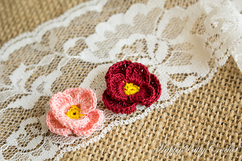 Ravelry: Mini Rose Applique pattern by Happy Patty Crochet