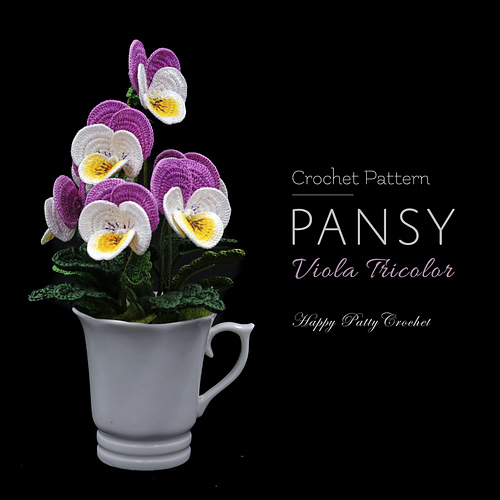 Ravelry: Pansy Flower pattern by Happy Patty Crochet