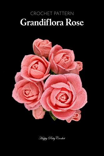 Ravelry: Grandiflora Rose Flower pattern by Happy Patty Crochet