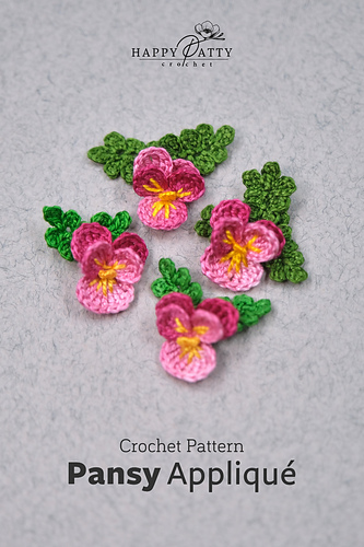 Ravelry: Pansy Applique pattern by Happy Patty Crochet