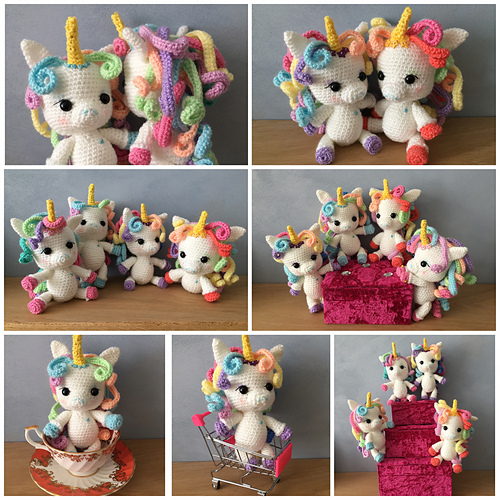 Ravelry: Lily Rainbow Cheeks the Chibi Unicorn pattern by Elfin Thread