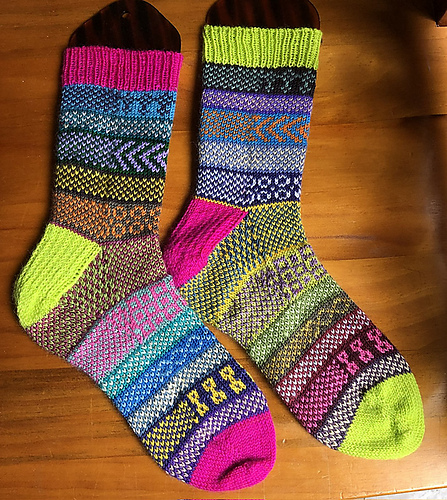 Ravelry: Bubble and Squeak Scrappy Socks pattern by Heathermaid
