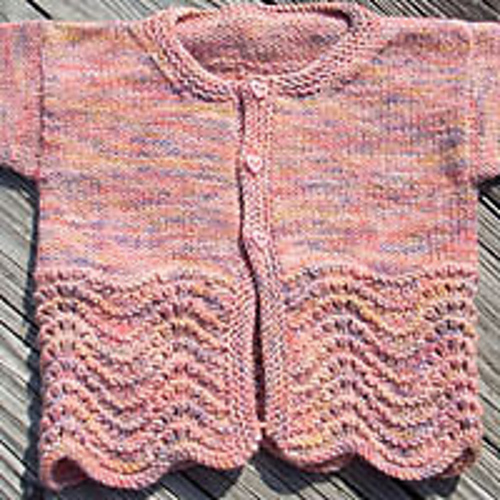Ravelry: Feather-and-Fan Baby Sweater pattern by Kim Conterio