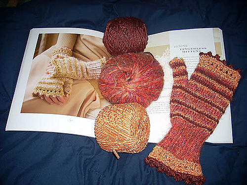 Ravelry: Victoria Fingerless Mittens pattern by Louisa Harding
