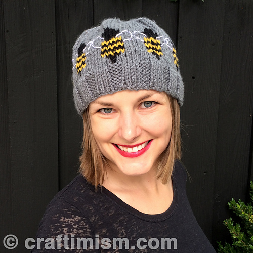 Ravelry: Bee Patterned Knit Hat pattern by Heidi Arjes