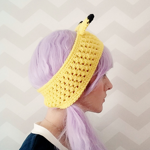 Ravelry: pikachu pokemon earwarmer headband pattern by Hello Happy