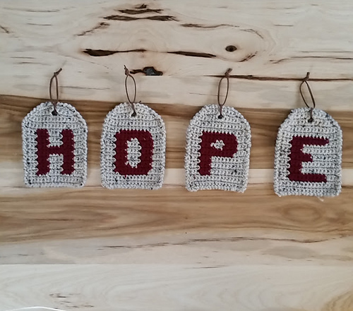 Ravelry: HOPE Tags pattern by Erica Fedor