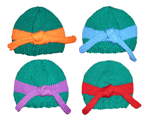 Ravelry: Teenage Mutant Ninja Turtle Knitted Hat pattern by Jillian Thom