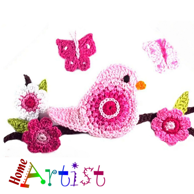 Ravelry: Bird set Applique pattern by Homeartist crochet