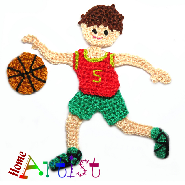 Ravelry: Basketball Player Crochet Applique pattern by Homeartist crochet