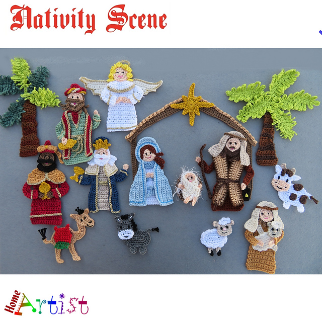 Ravelry: Nativity scene crochet applique pattern by Homeartist crochet