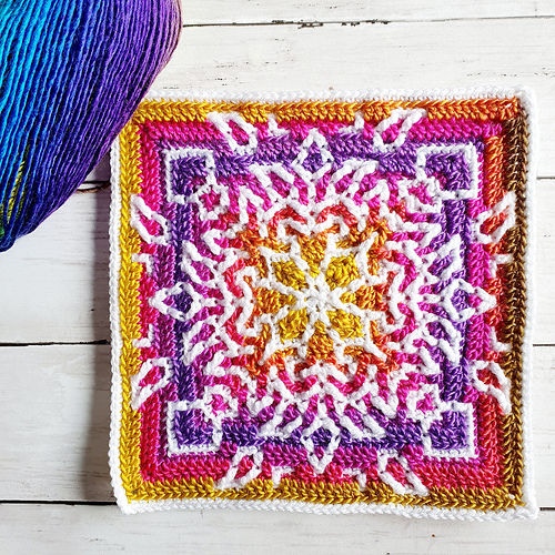 Ravelry: Spiral Bloom Mosaic Square pattern by Crochet Hooks and Magic