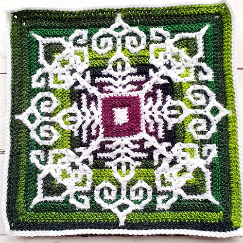 Ravelry: Thistle Charm Mosaic Square pattern by Crochet Hooks and Magic