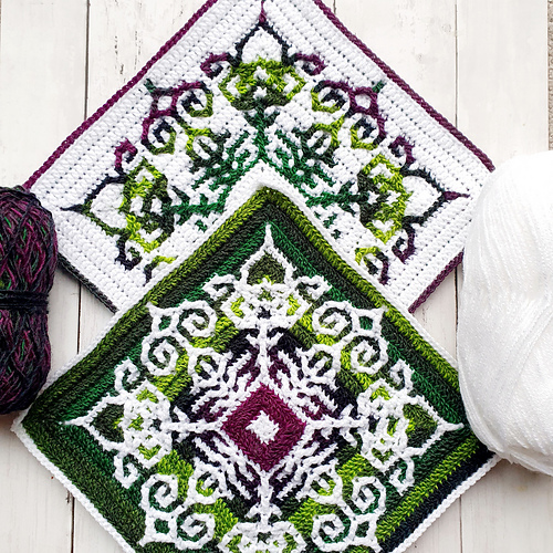 Ravelry: Thistle Charm Mosaic Square pattern by Crochet Hooks and Magic