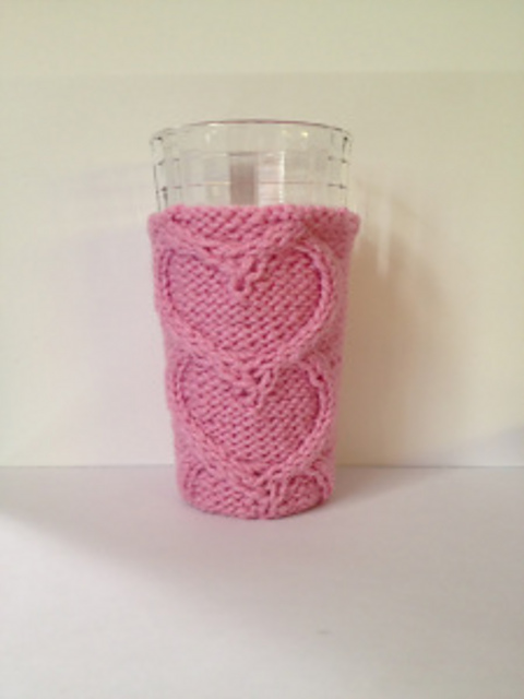 Ravelry: Heart Cable Koozie pattern by Rachel Howser